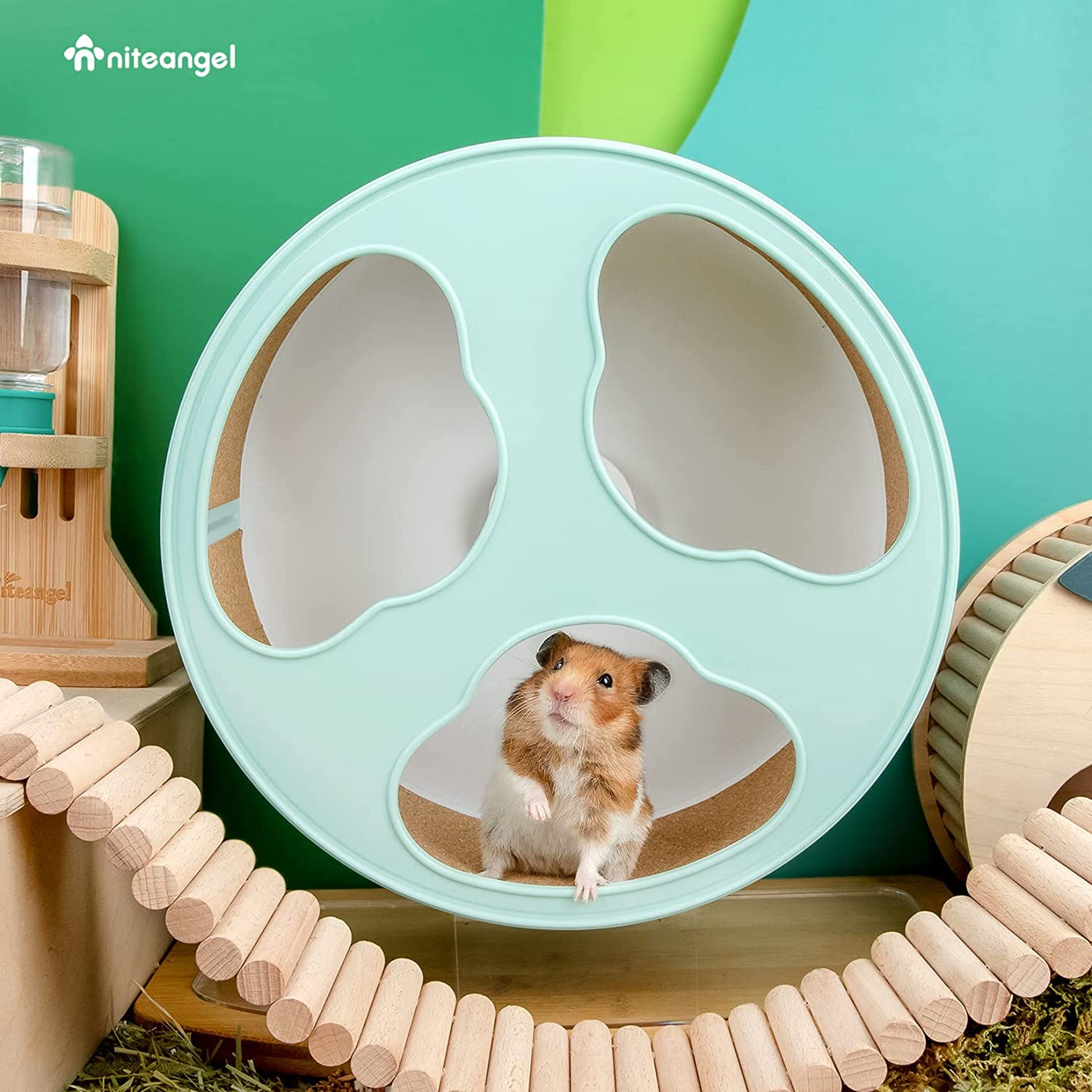 Niteangel Quiet Hamster Exercise Wheel - Clouds Series Hamster Running ...